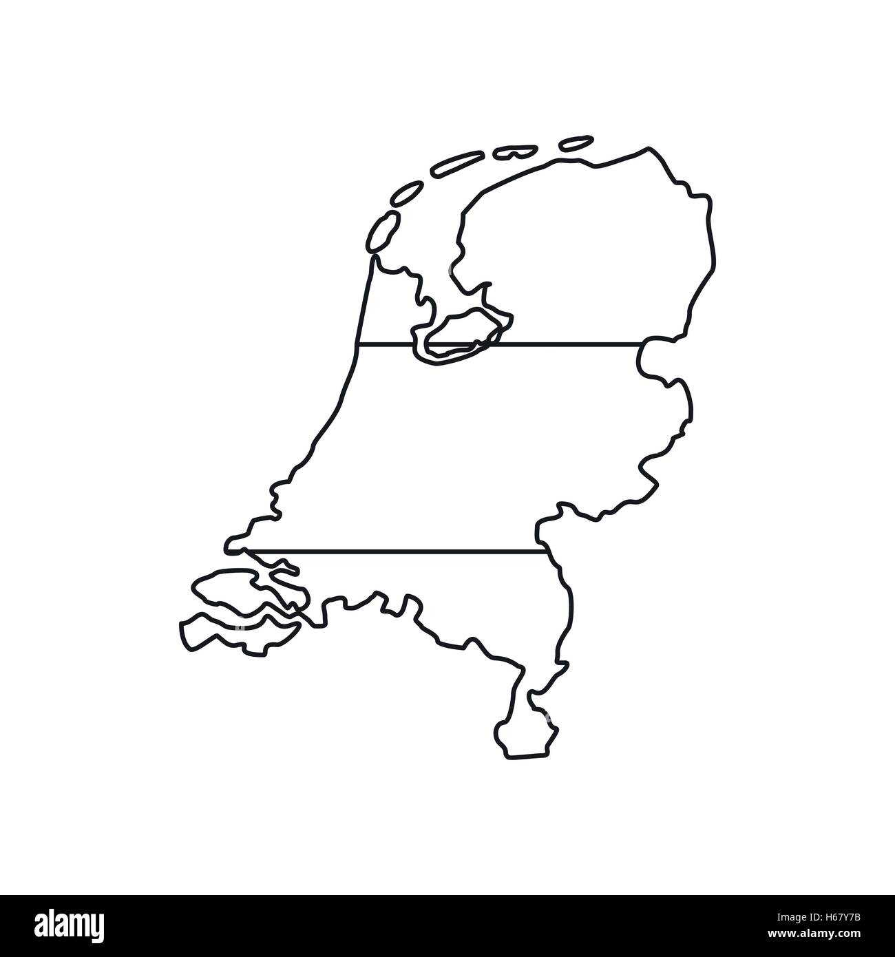 Netherlands Map Outline