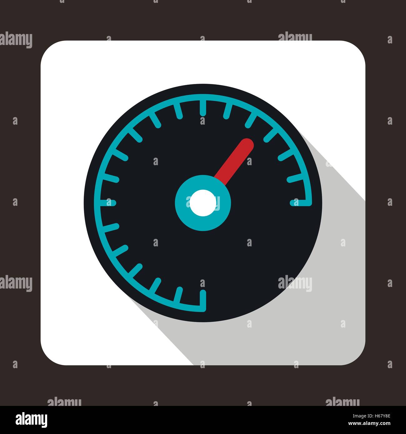 Speedometer with blue backlight icon, flat style Stock Vector Image ...