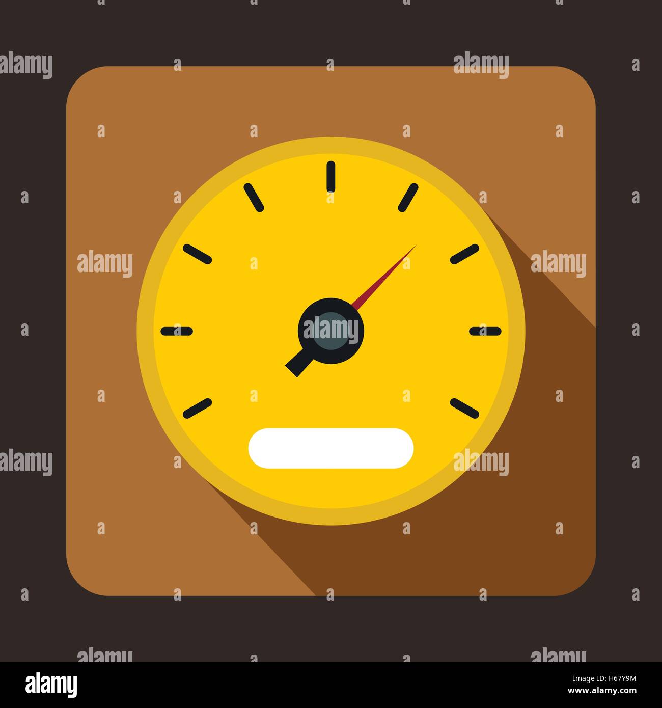 Yellow speedometer icon, flat style Stock Vector Image & Art - Alamy