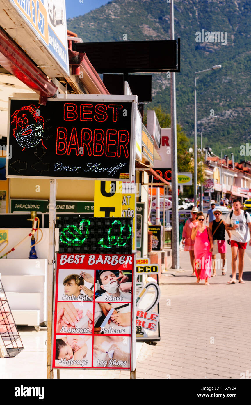 "Best Barber" signs outside a Turkish barber Stock Photo - Alamy
