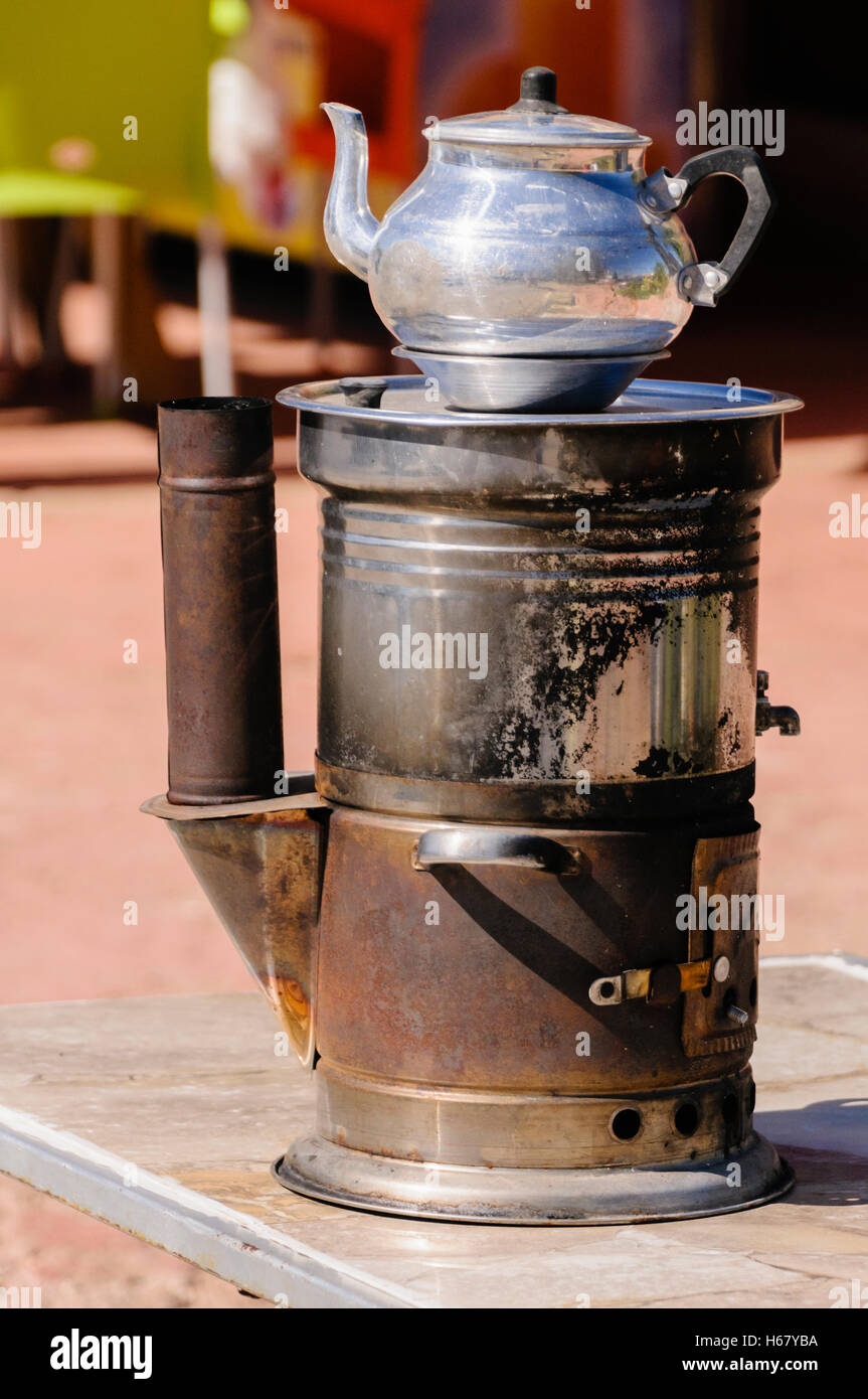 Turkish Samovar, a traditional wood burning stove used for heating tea ...