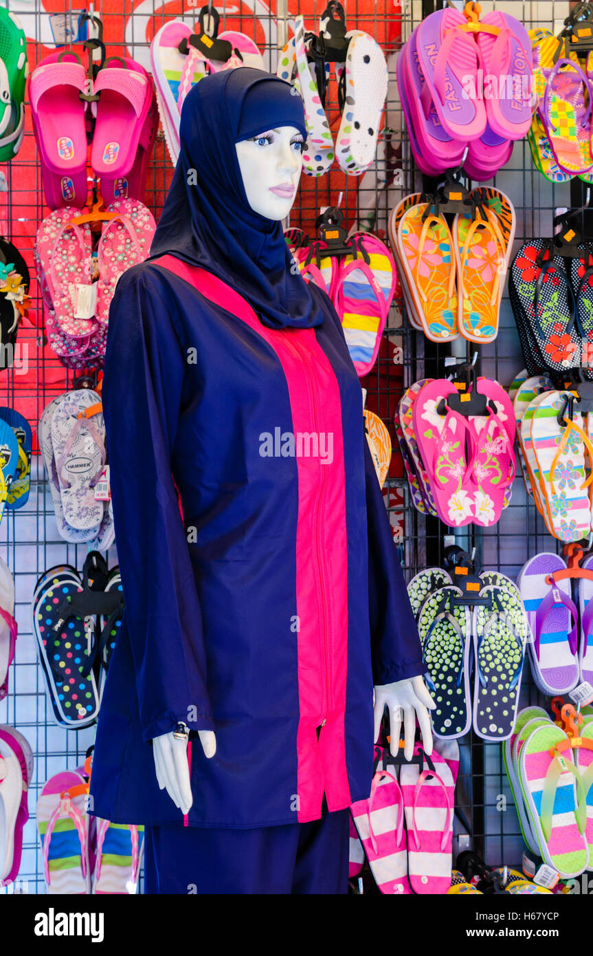 Mannequin wearing a "burkini" swimwear designed for Muslim ladies to ...