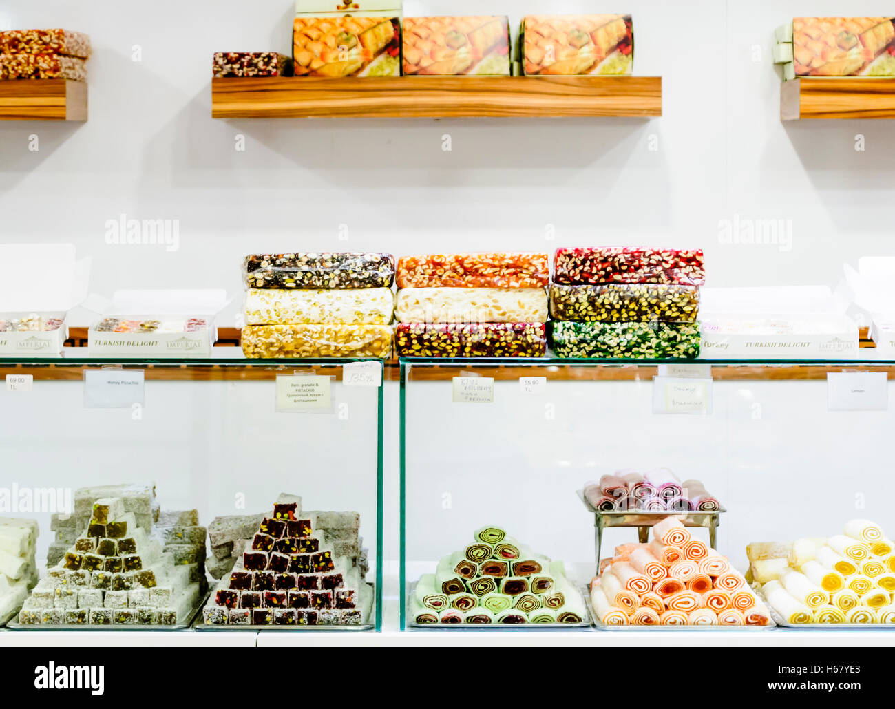 Turkish Delight and nougat on sale in a Turkish Delight shop in Turkey ...