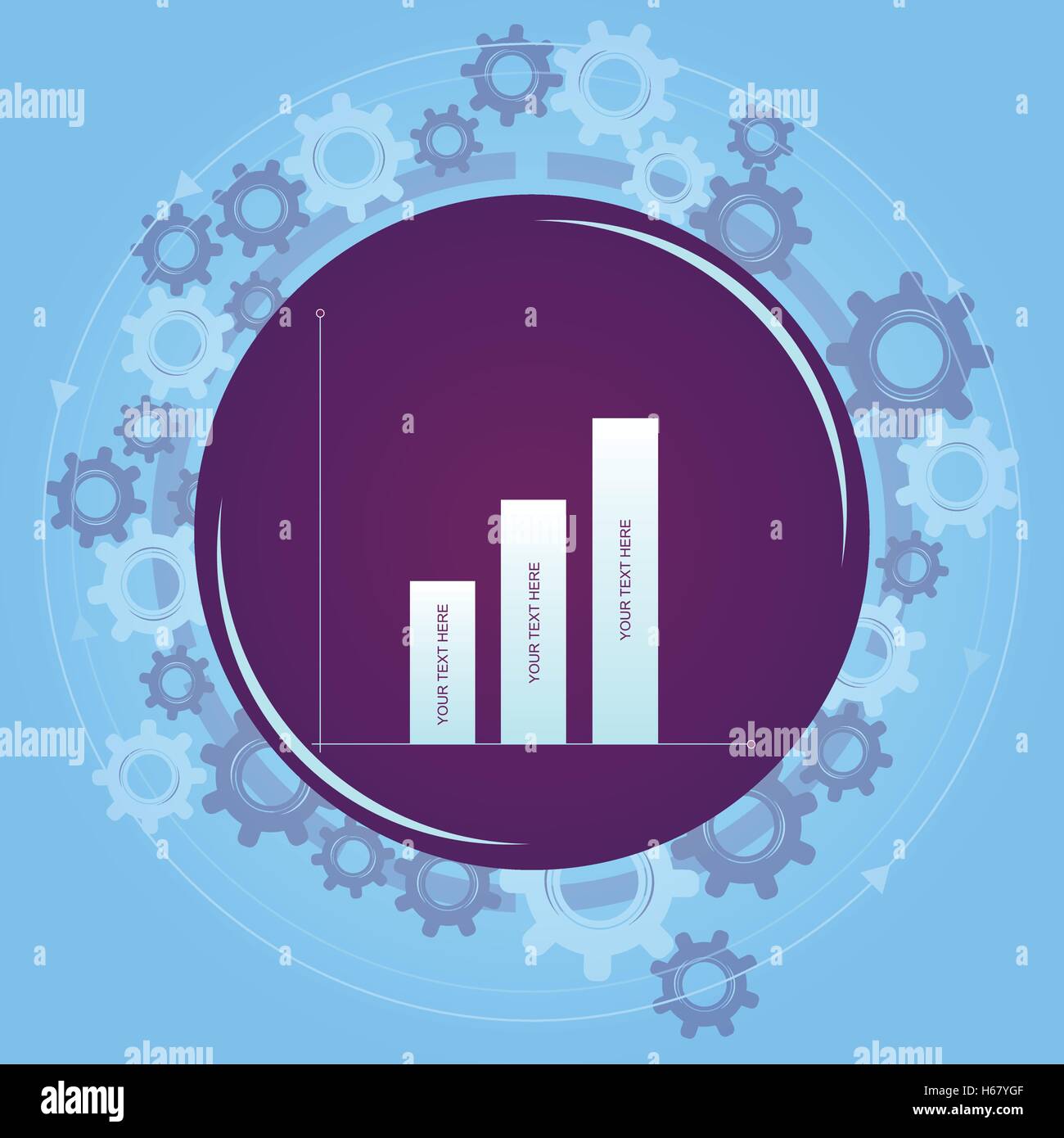 Vector growing graph icon. Info graphic template background Stock ...