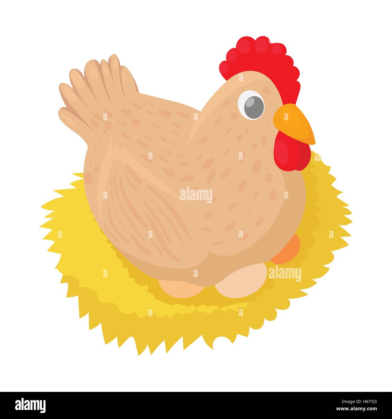 Hen in the nest icon, cartoon style Stock Vector Image & Art - Alamy