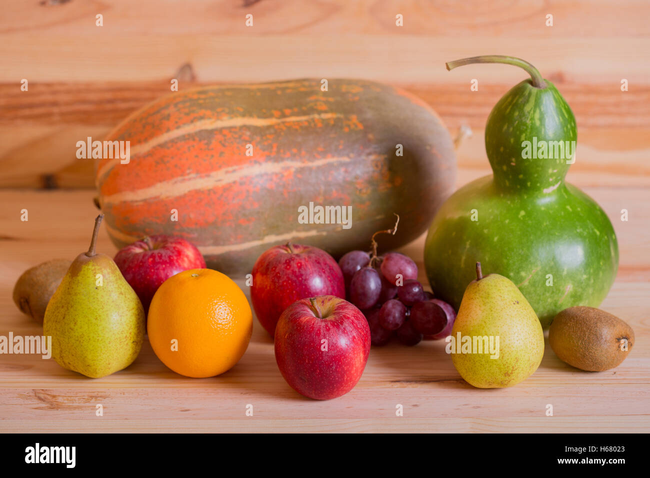 fruits on wooden table, studio picture Stock Photo - Alamy