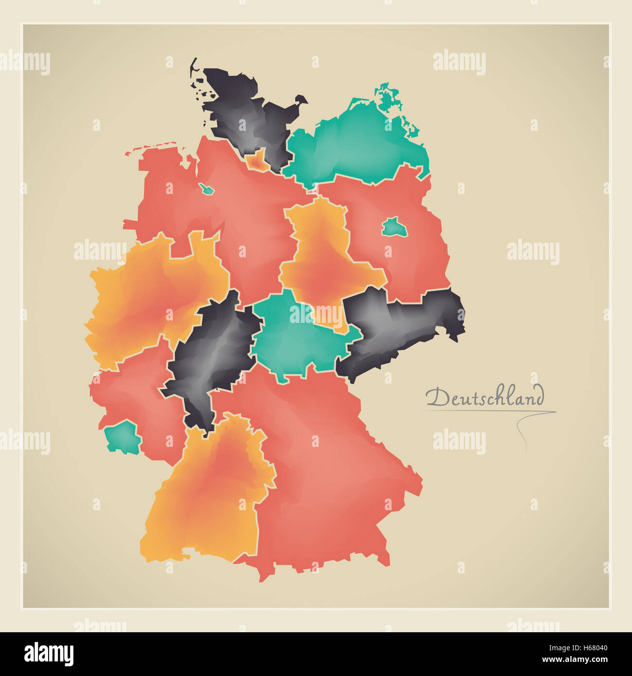 Germany map new style hi-res stock photography and images - Alamy