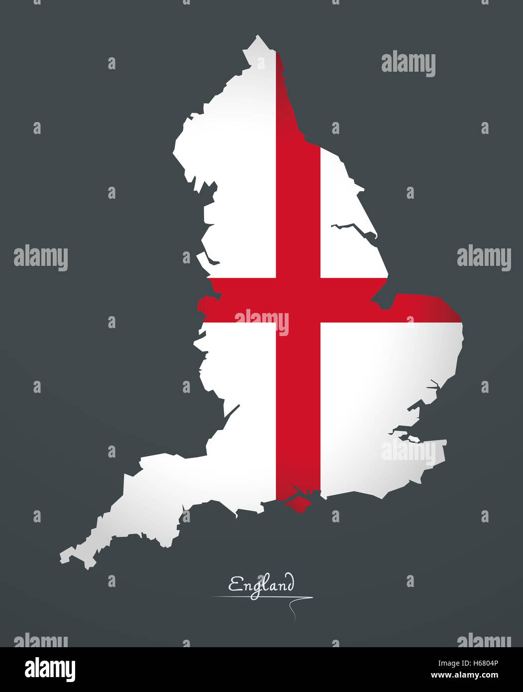 England map special artwork style with flag illustration Stock Photo ...