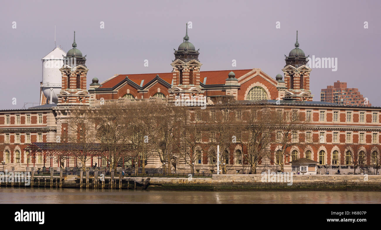 NEW YORK, NEW YORK, USA - Ellis Island, historic immigrant inspection ...