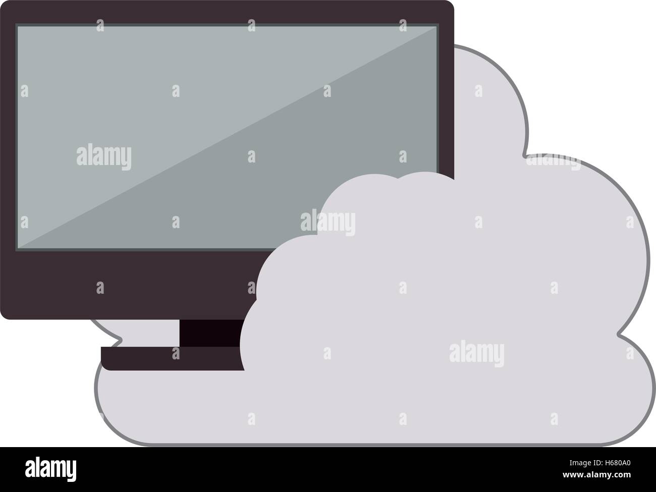 cloud with monitor computer icon Stock Vector Image & Art - Alamy
