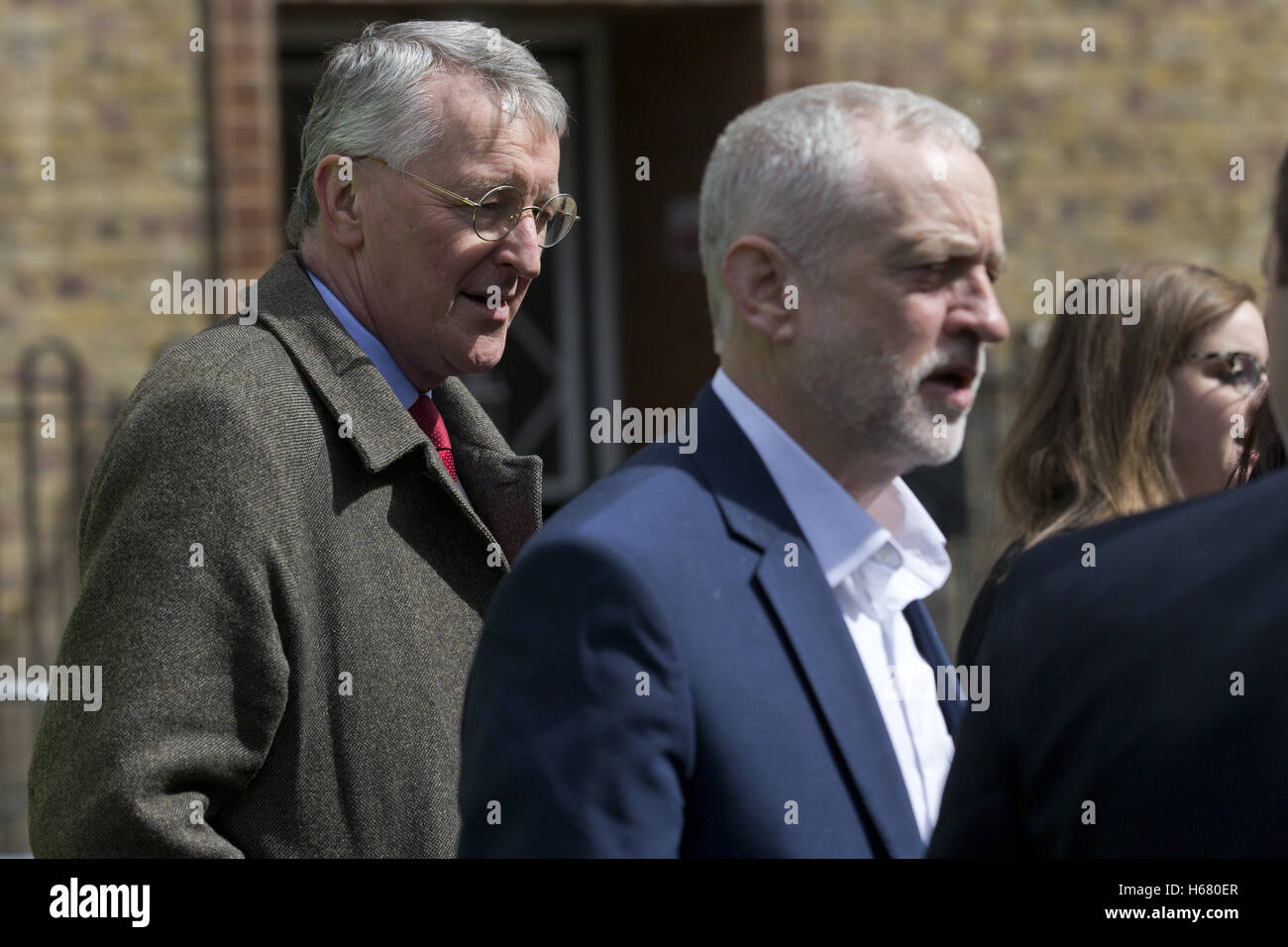Hilary Benn MP and Jeremy Corbyn MP in London. 2016 Stock Photo - Alamy
