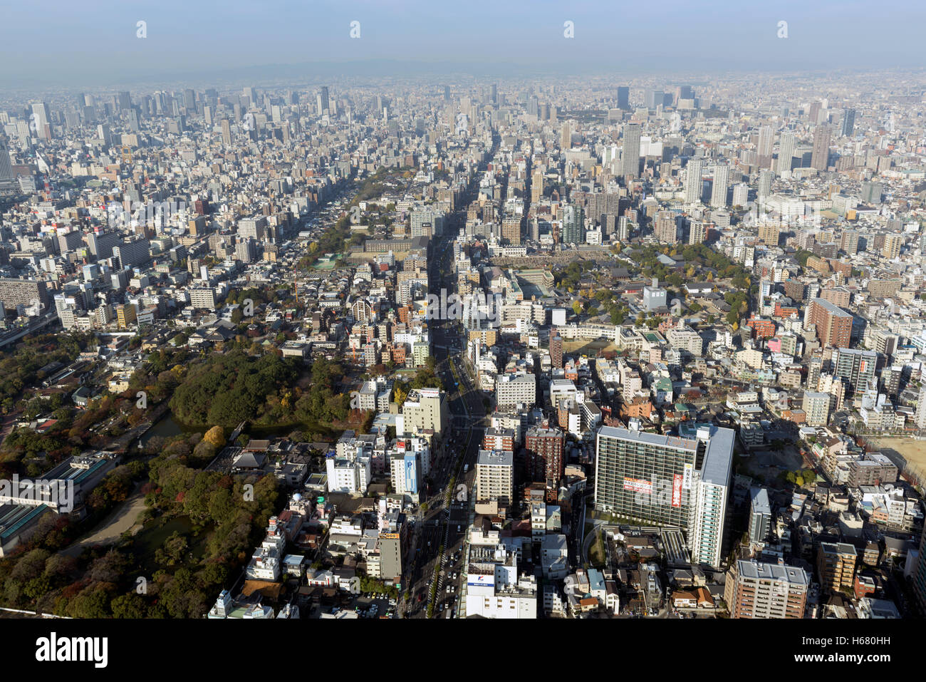 Aerial view of osaka skyline hi-res stock photography and images - Alamy