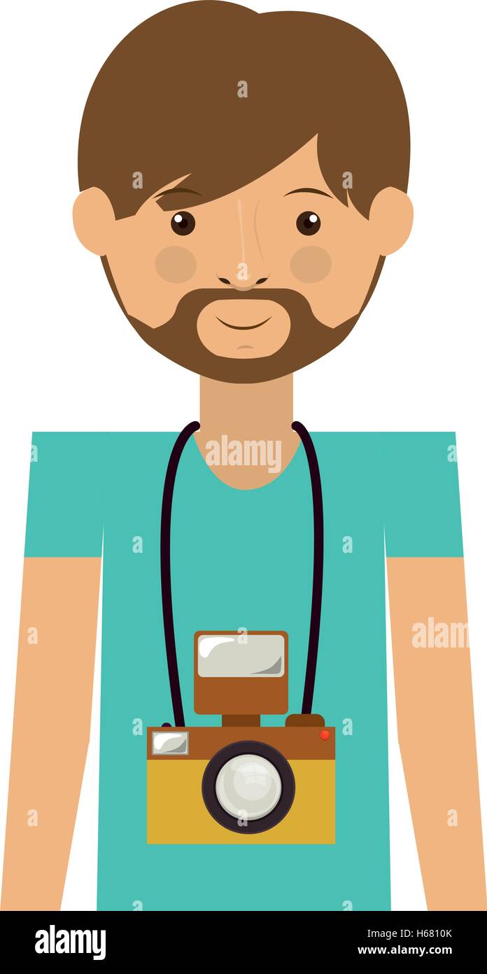 hipster man with photographic camera Stock Vector Image & Art - Alamy