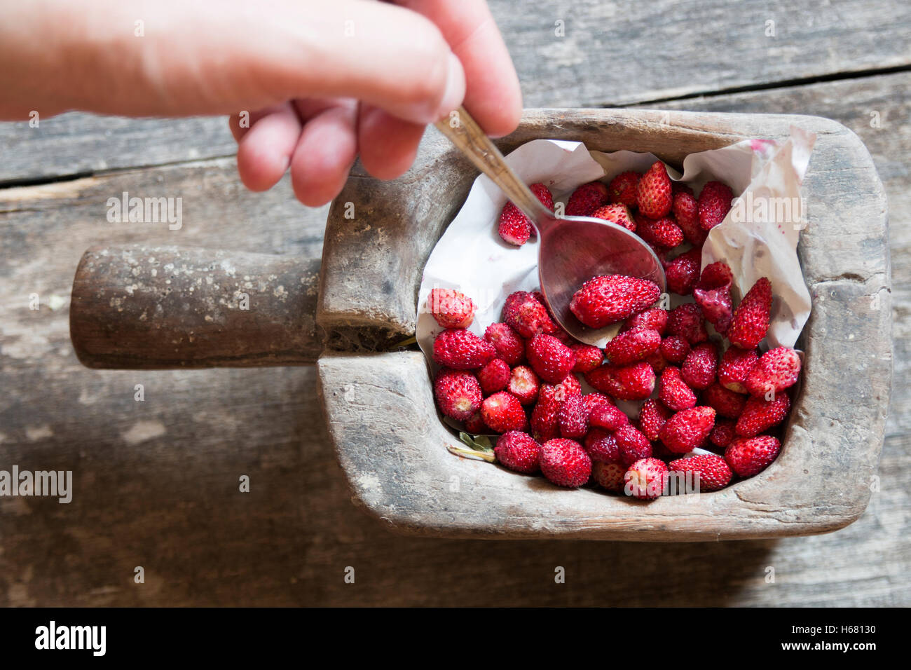Eat healthy or diet idea, strawberry, rural style Stock Photo - Alamy