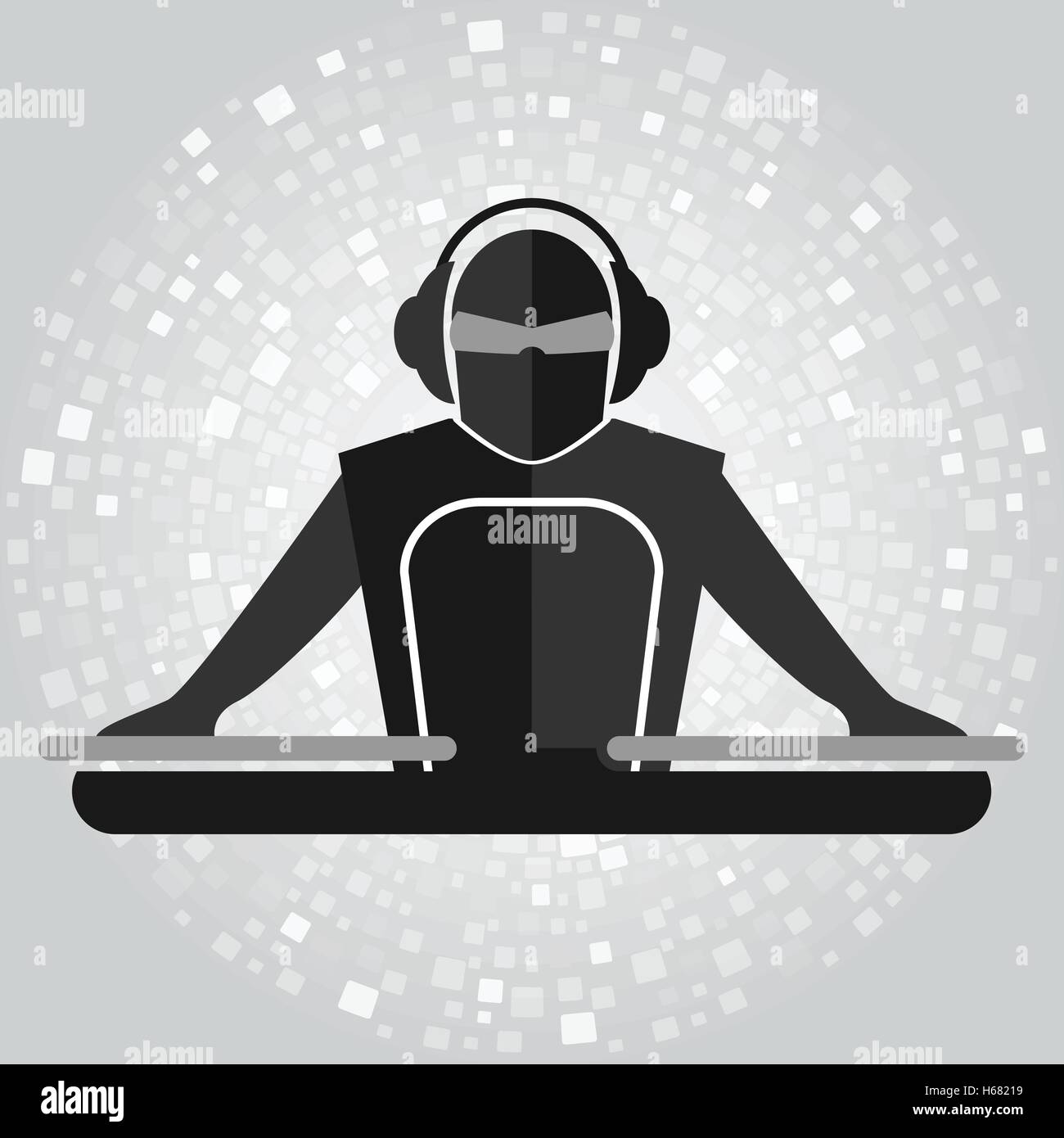 Simple emblem of DJ with mixer in gray colors Stock Vector Image & Art ...