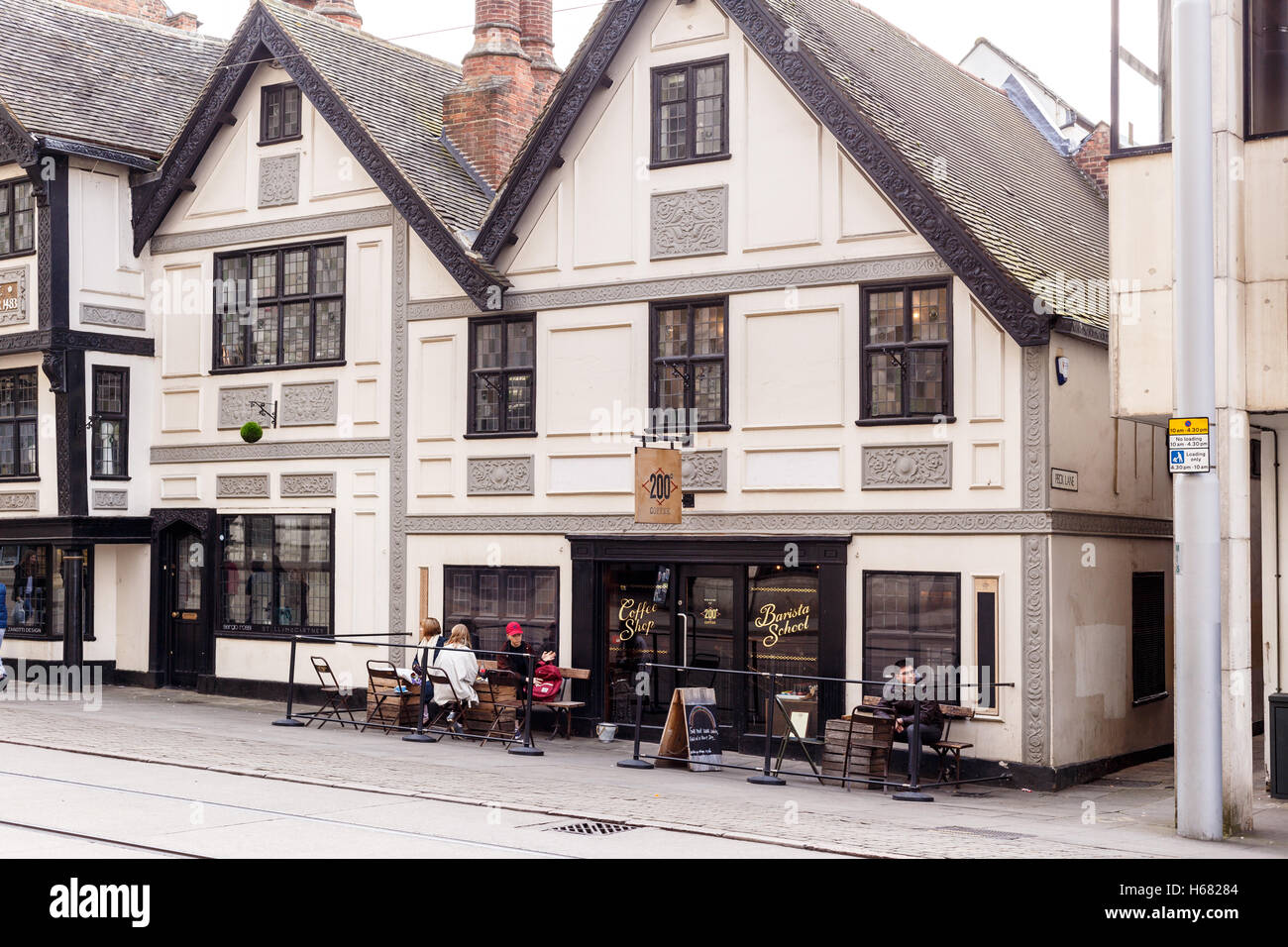 Frontage of '200 Degrees' independent coffee shop. On Flying Horse Walk ...