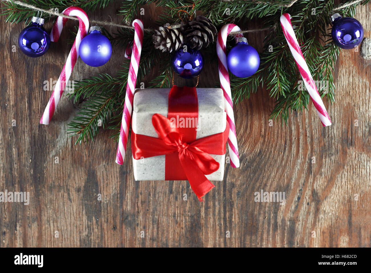Candy Sticks Christmas ball ornament Stock Photo - Alamy