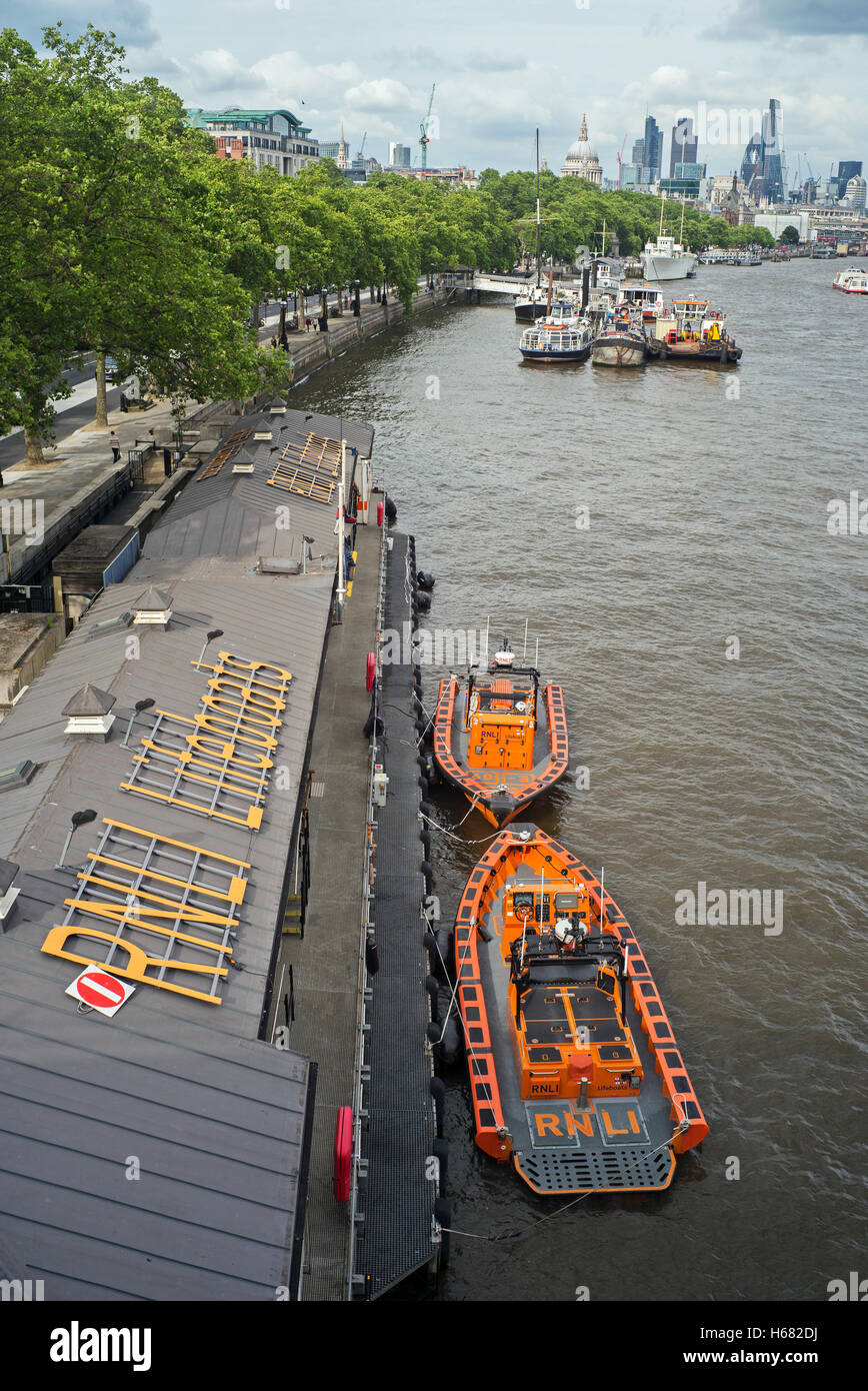 RNLI Lifeboat station on river Thames London Victoria Embankment by ...