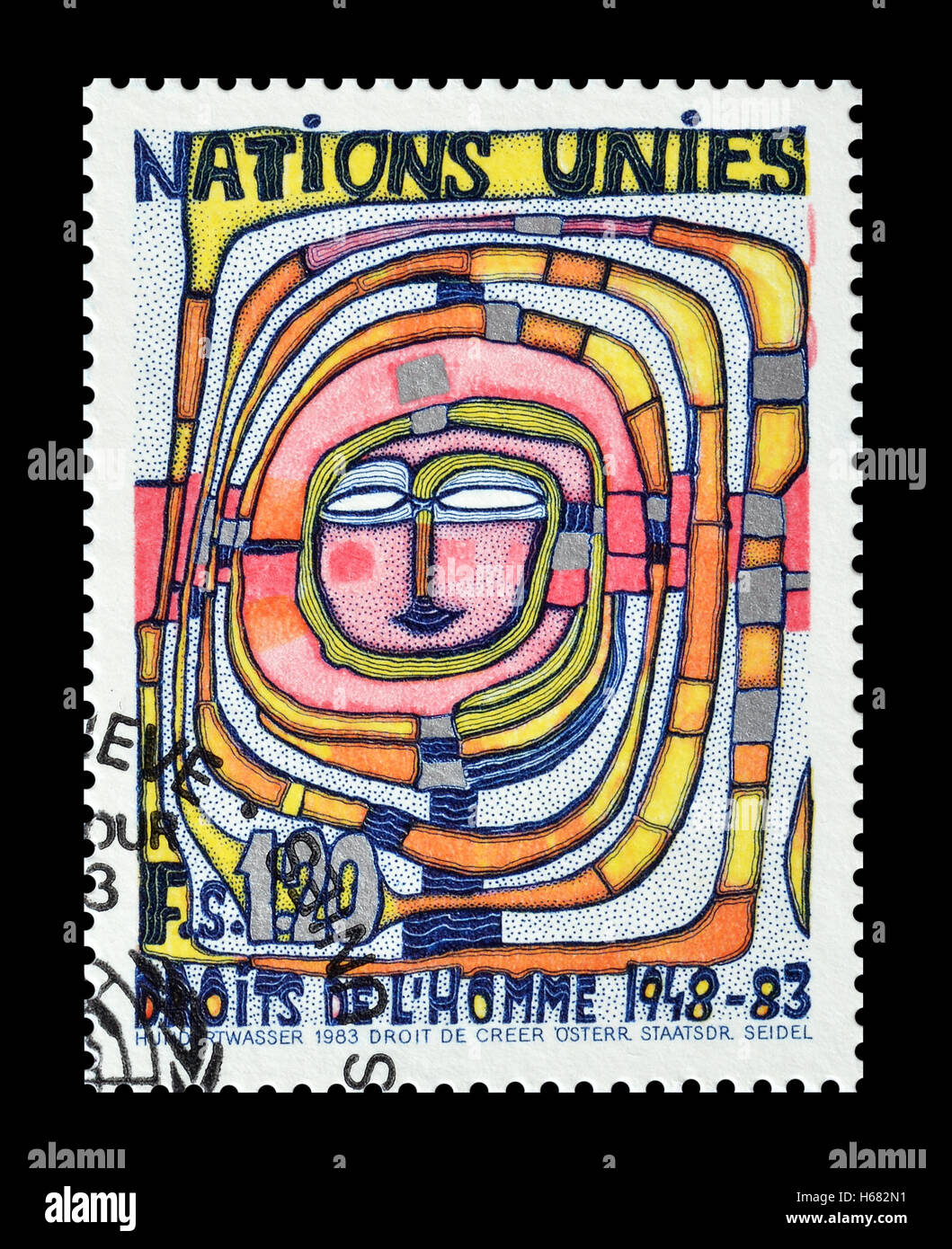 United Nations stamp 1983 Stock Photo - Alamy