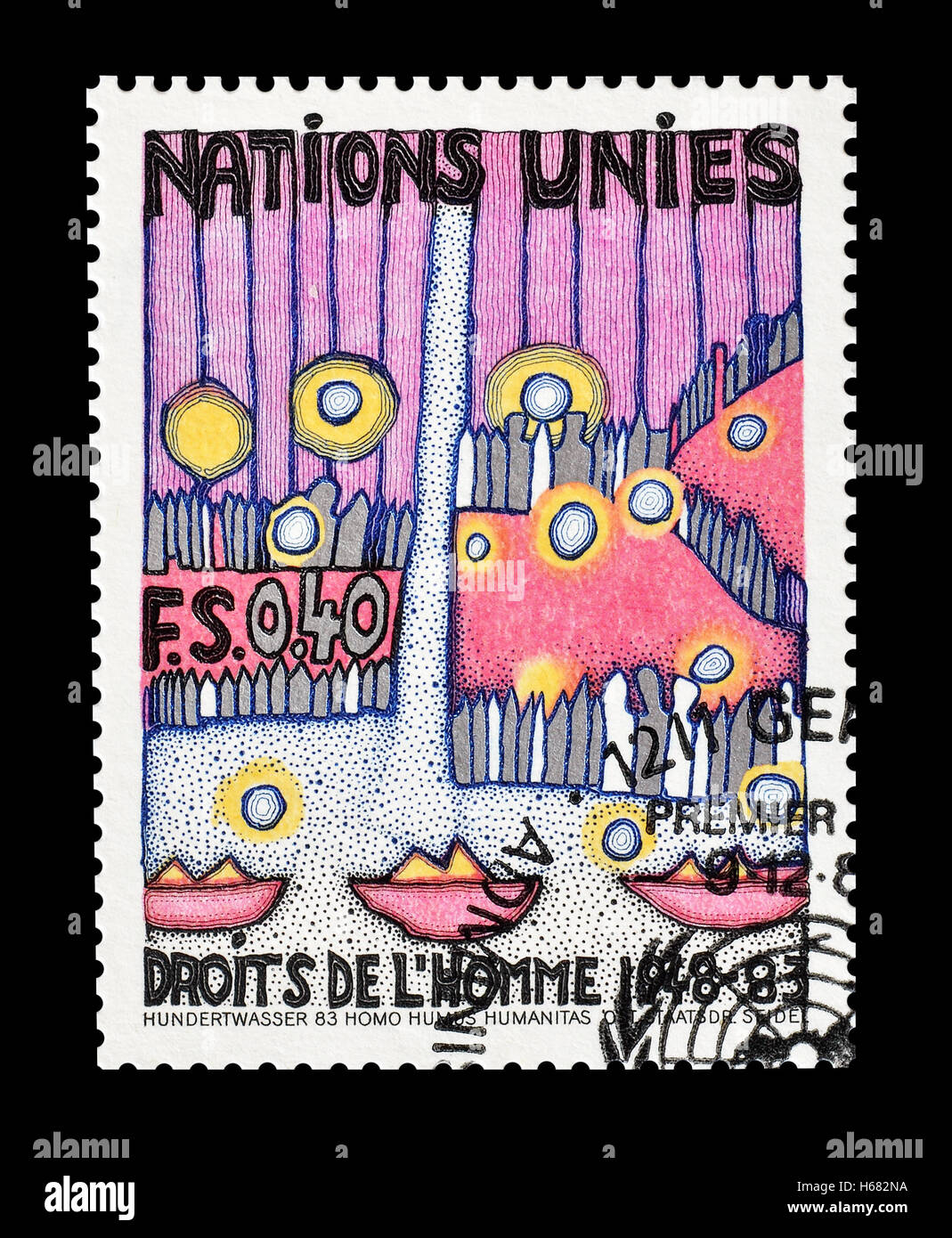 United Nations stamp 1983 Stock Photo - Alamy