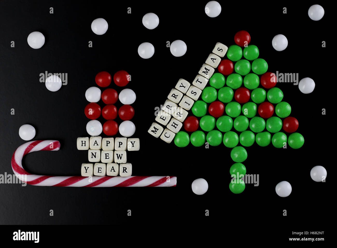 christmas tree shape candy background Stock Photo - Alamy