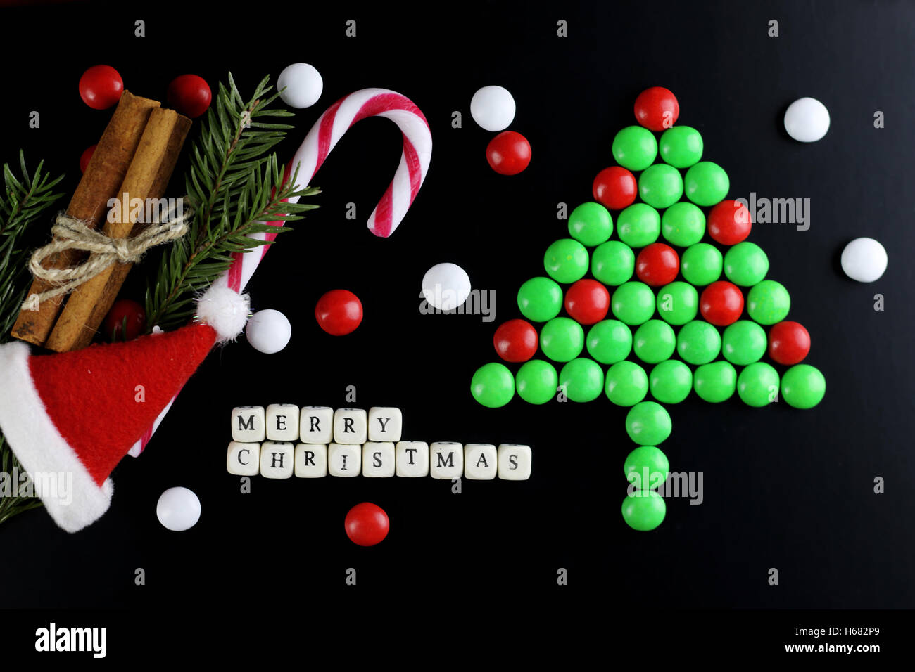 christmas tree shape candy background Stock Photo - Alamy