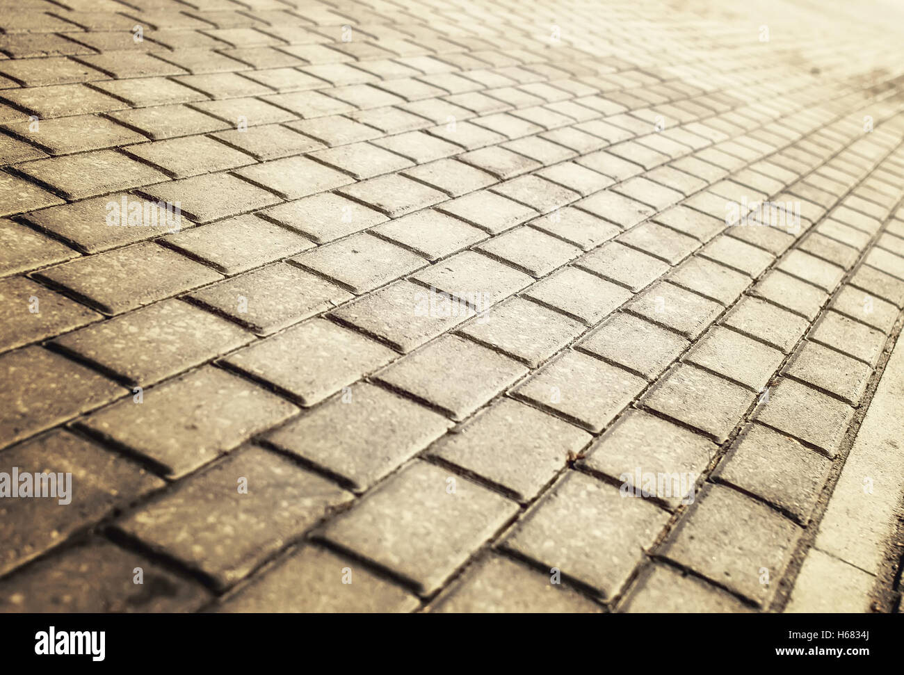 sunlight on paved cobblestone pavement Stock Photo - Alamy