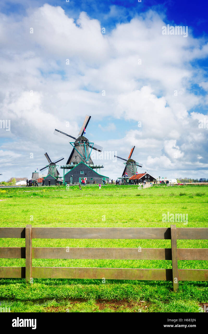 Dutch wind mills Stock Photo - Alamy