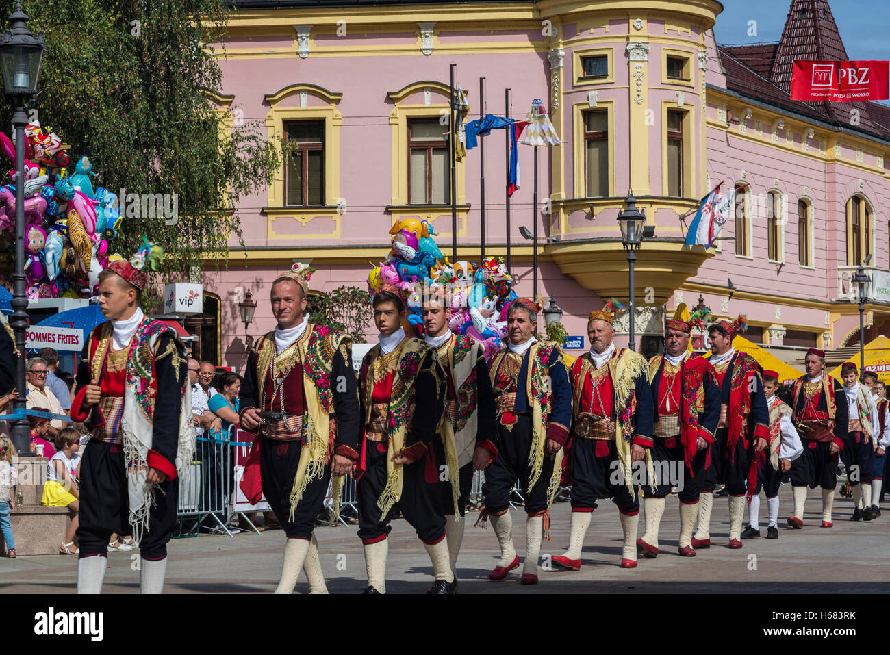 Procession at Vinkovačke jeseni, or Autumns of Vinkovci, a traditional ...