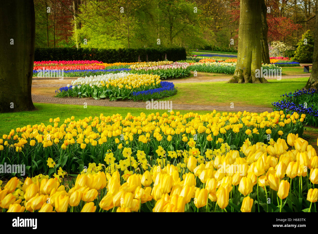 Formal spring garden Stock Photo - Alamy