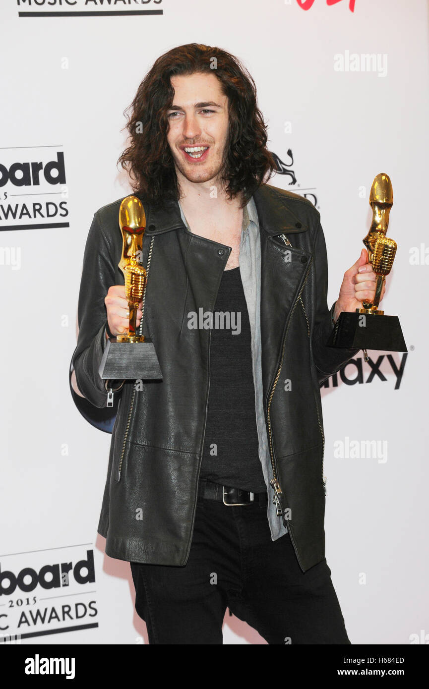 Hozier arrives at the 2015 Billboard Music Awards press room at the MGM Grand Garden Arena on ...