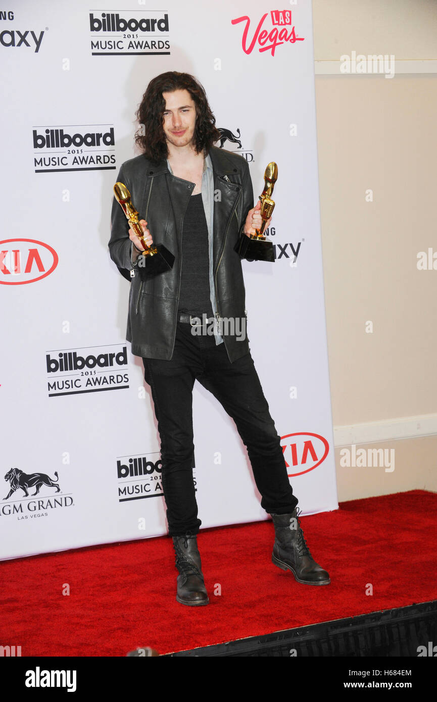 Hozier arrives at the 2015 Billboard Music Awards press room at the MGM Grand Garden Arena on ...