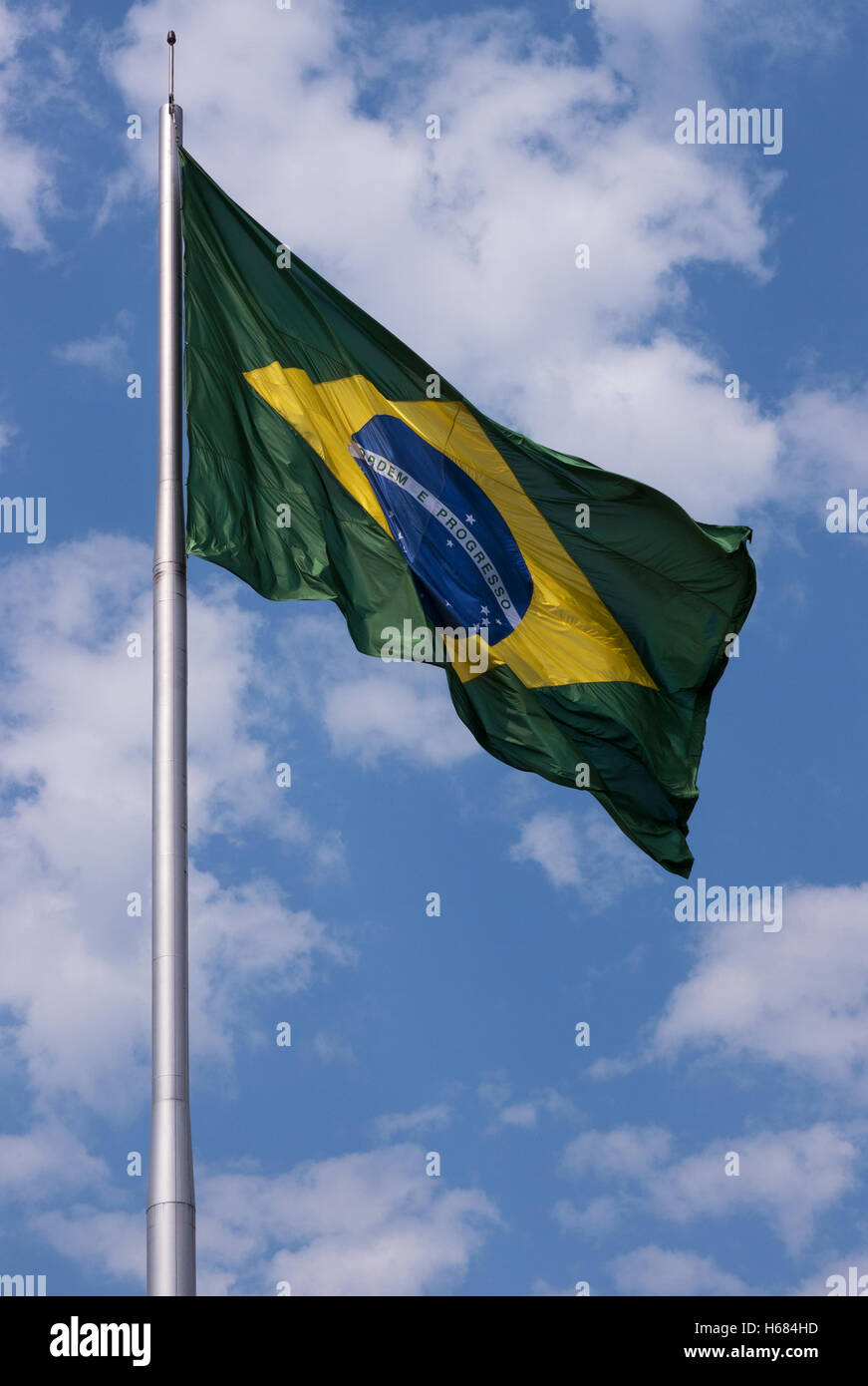 Brazilian flag flying brazil hi-res stock photography and images - Alamy