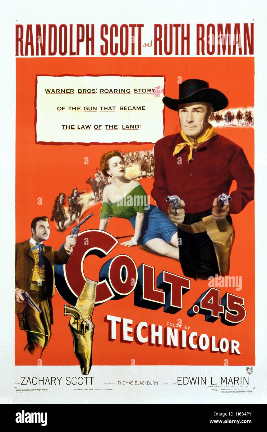 ZACHARY SCOTT, RUTH ROMAN, RANDOLPH SCOTT, COLT .45, 1950 Stock Photo - Alamy