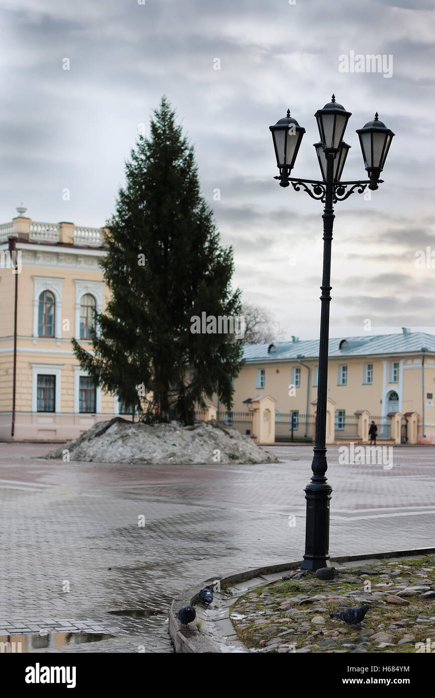 lantern on the street building Stock Photo - Alamy