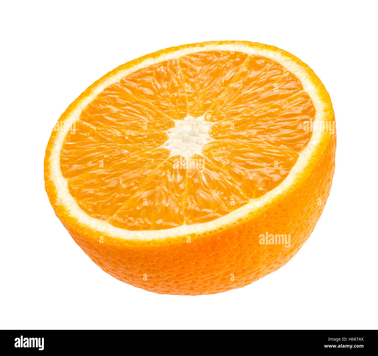 Half of orange isolated on white background Stock Photo - Alamy