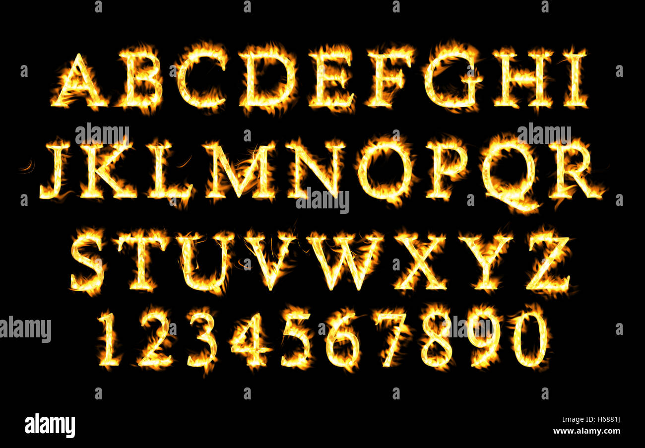 Flame fire word text hi-res stock photography and images - Alamy