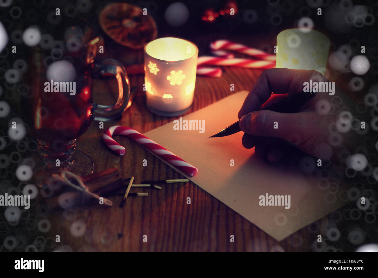 christmas hand writing story Stock Photo - Alamy