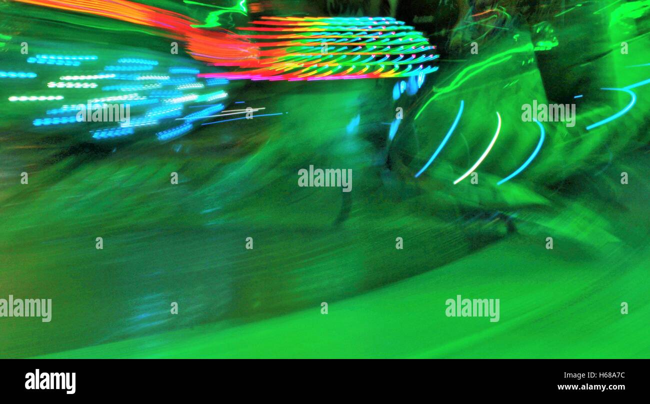 disco lights neon synth vapor wave fairground funfair ride moving fast ...