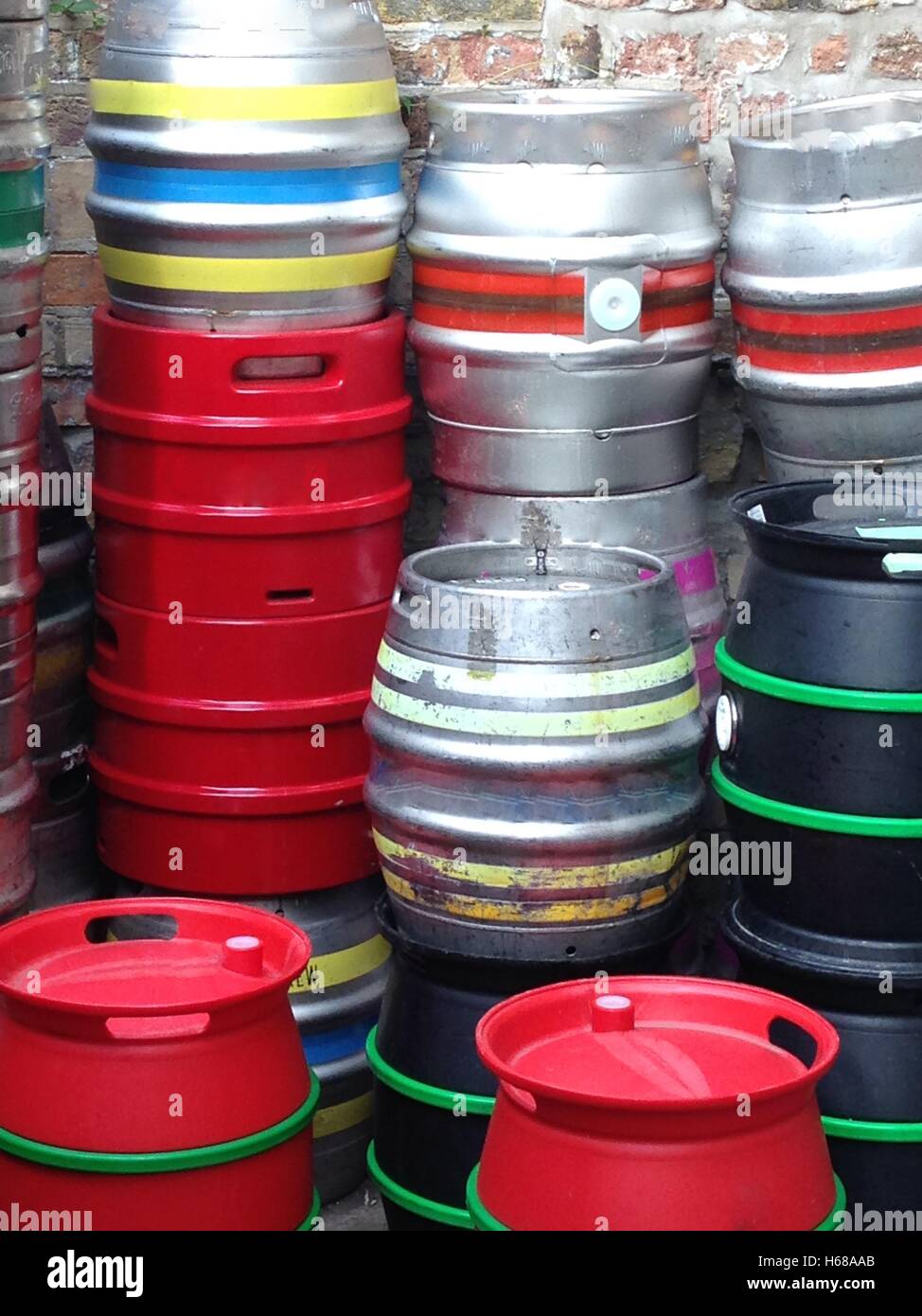 beer lager keg barrel pile in cellar stock photo, stock, photograph ...