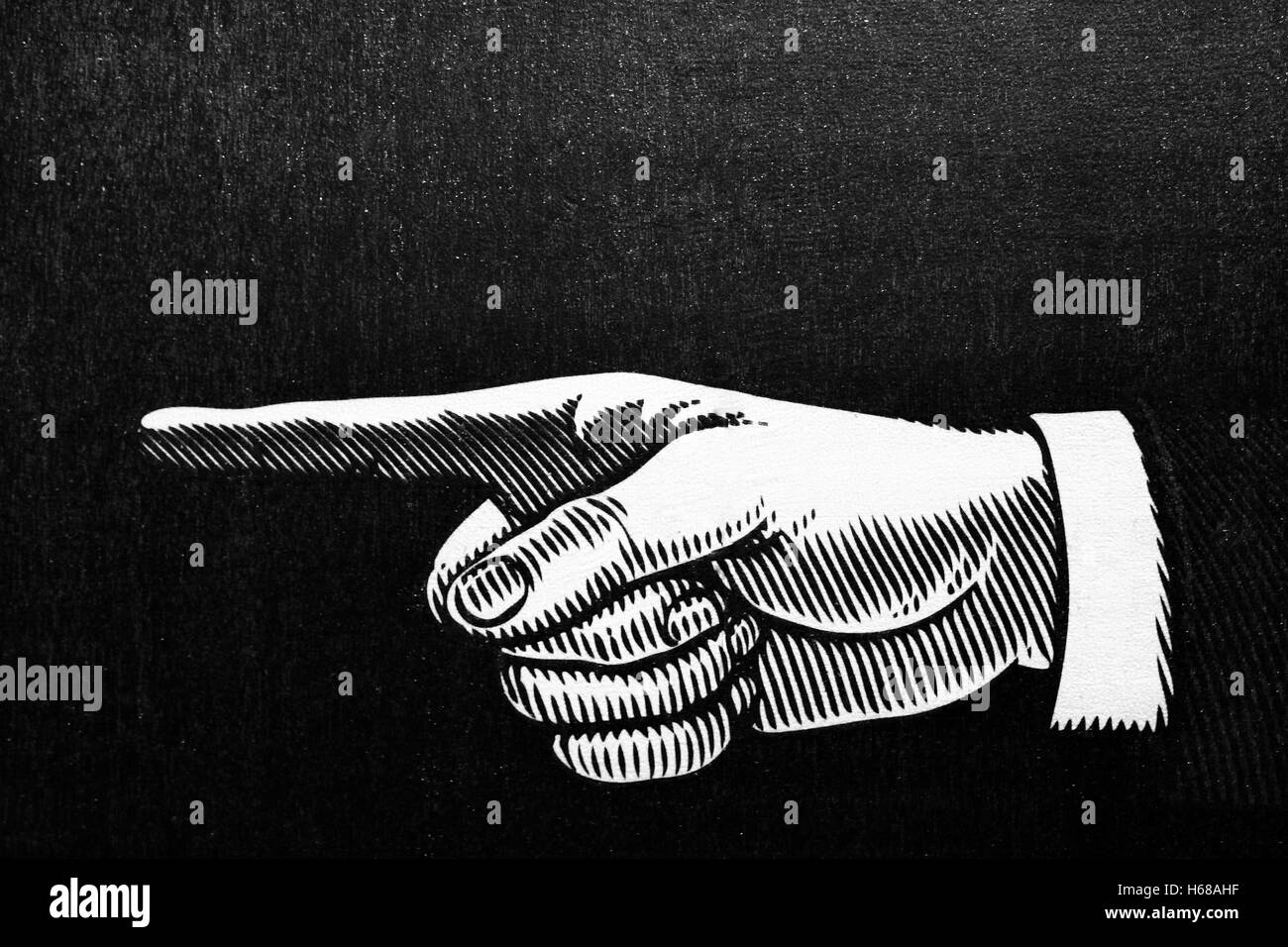 hand point left finger direction background copy space Stock Photo - Alamy