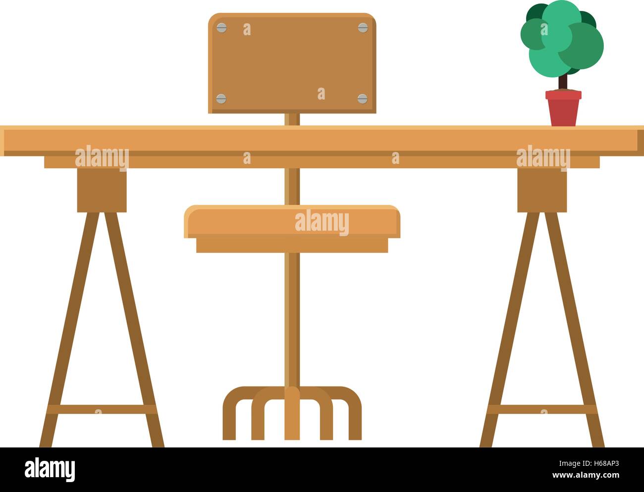 wooden desk icon Stock Vector Image & Art - Alamy