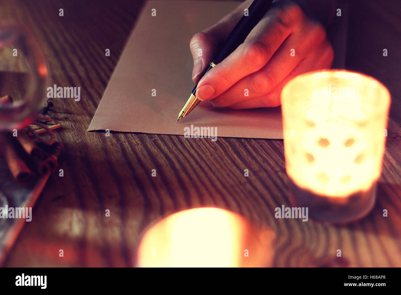 christmas hand writing story Stock Photo - Alamy