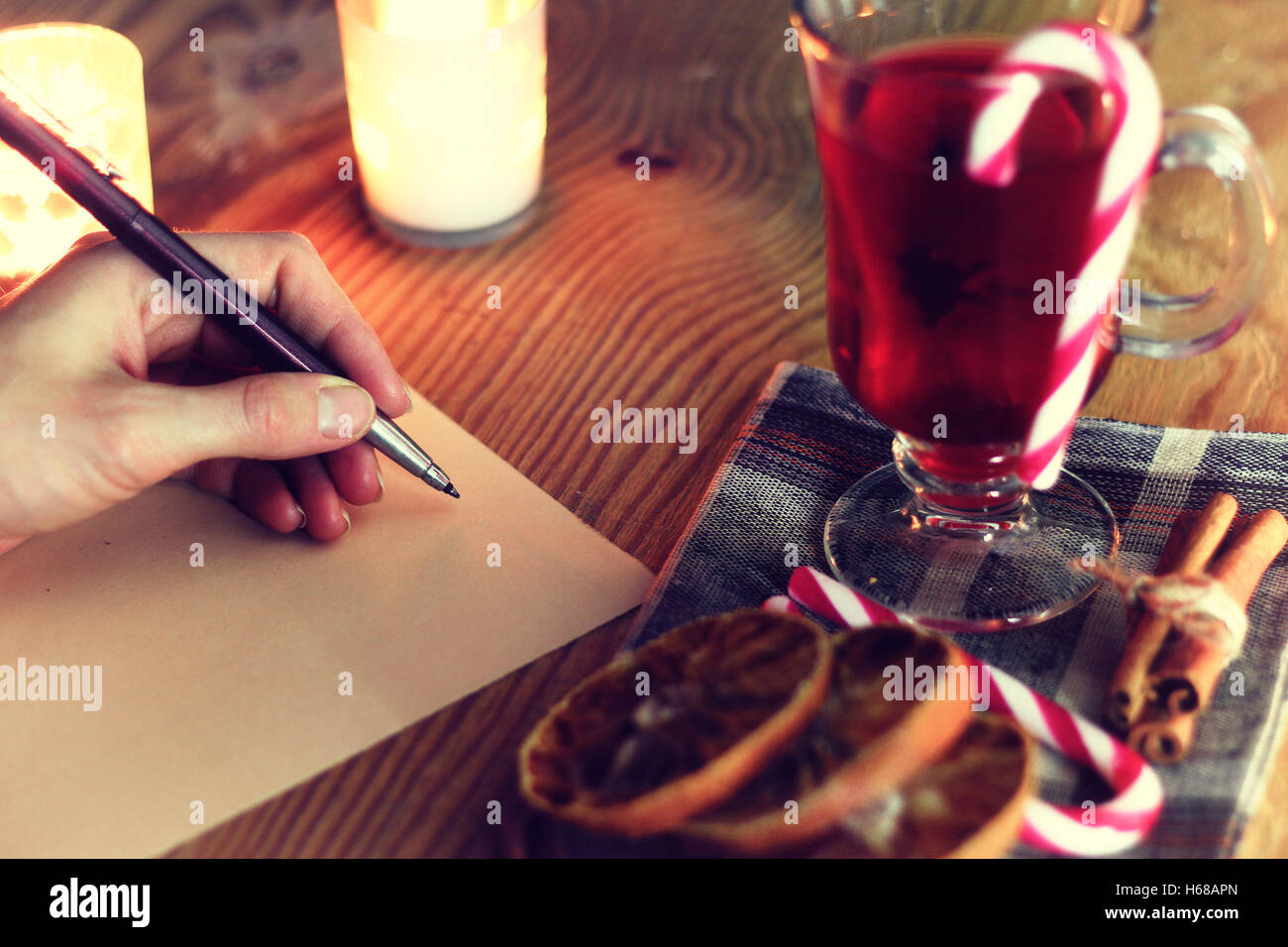 christmas hand writing story Stock Photo - Alamy