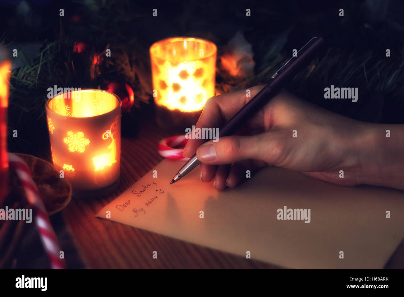 hand write wish year Stock Photo - Alamy