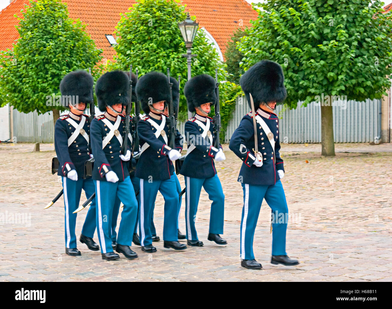 The Royal Life Guards provide a permanent guard at the Amalienborg ...
