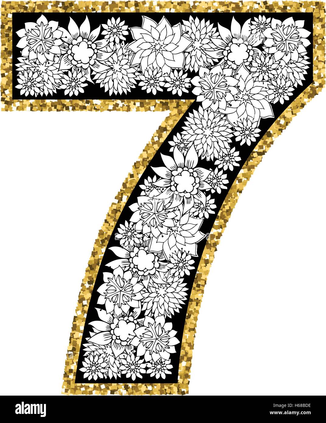 Hand drawn alphabet design digit hi-res stock photography and images ...