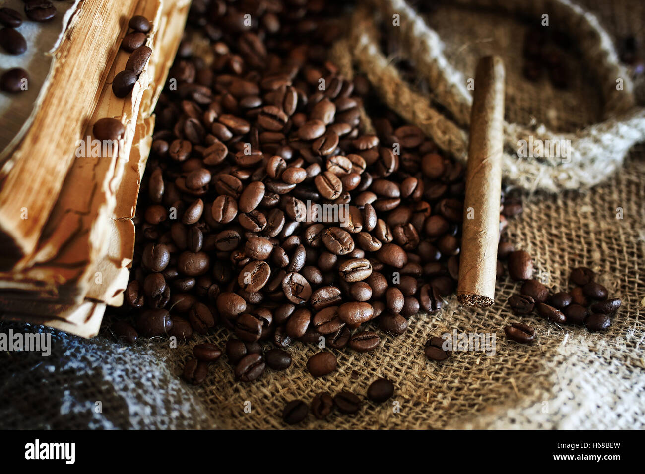 coffee bean on textile background Stock Photo - Alamy