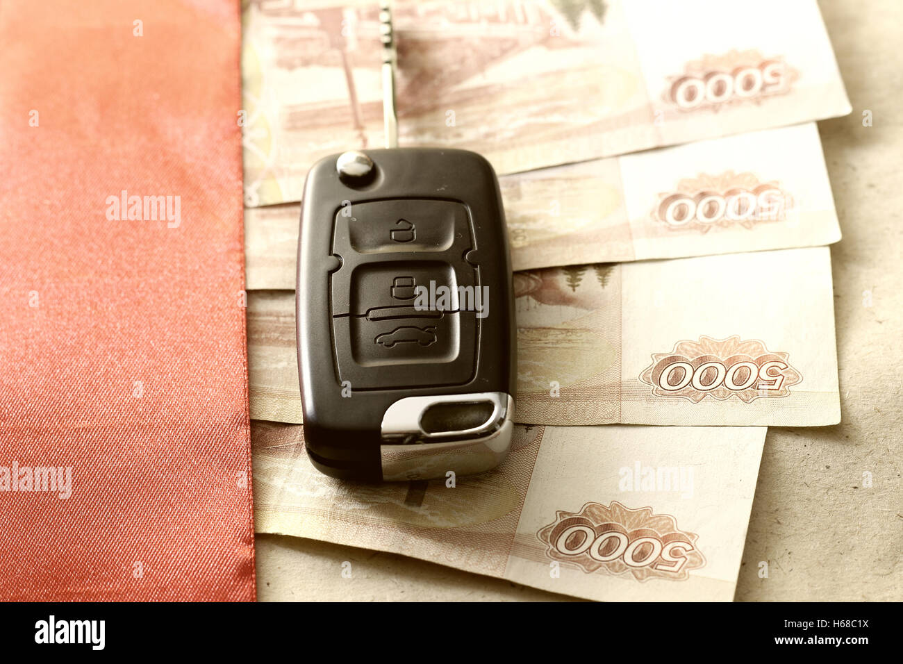 Money car key gift Stock Photo - Alamy