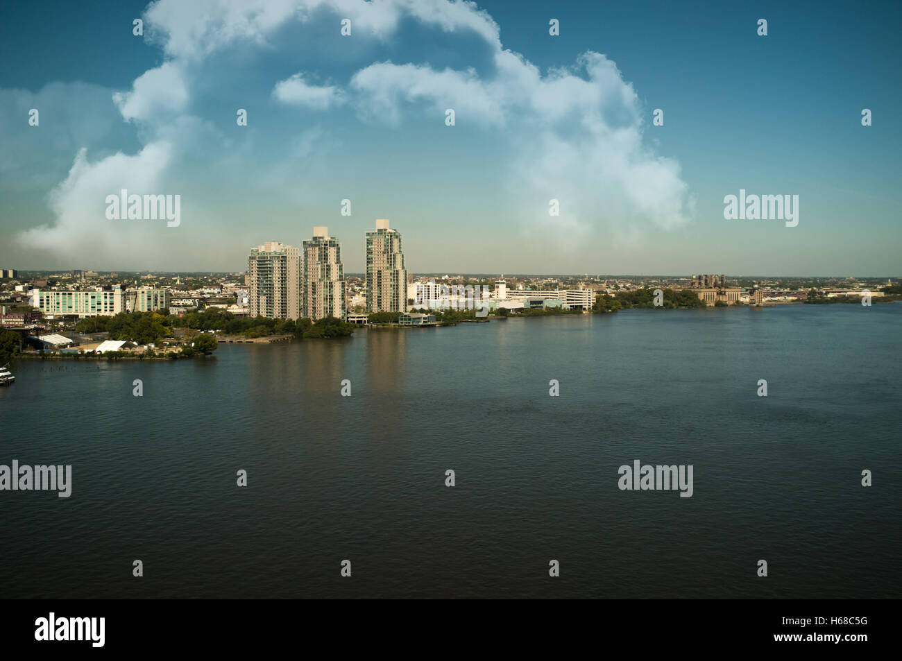 Beautiful Philadelphia skyline against summer blue sky Stock Photo - Alamy